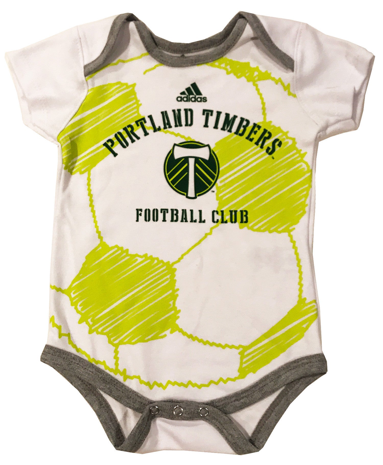 MLS Portland Timbers Soccer Ball Baby Bodysuit - Kiditude